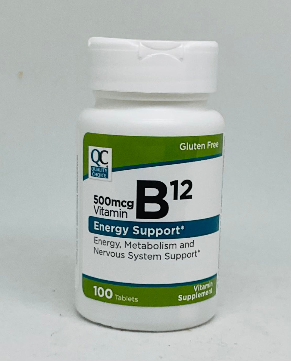 Qc Vitamin B12 500mcg 100 Tablets – Farmacia Jireh Aguadilla